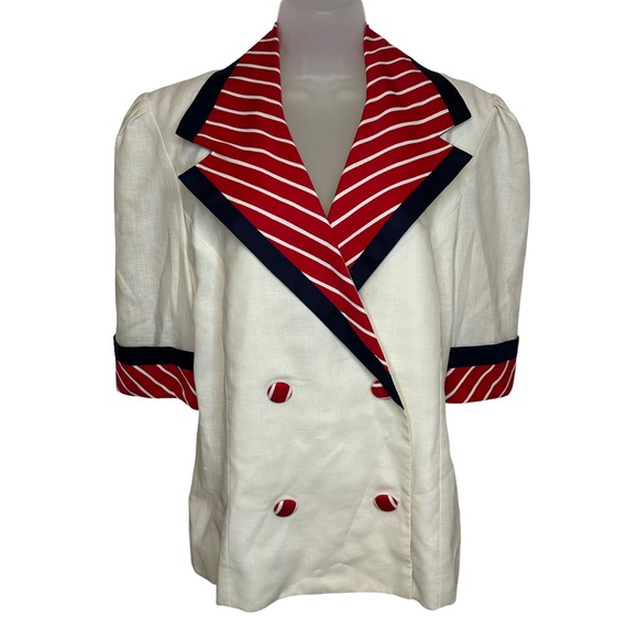Vintage | Jackets & Coats | Vtg Digna Yero Blazer Womens Jacket Linen ...